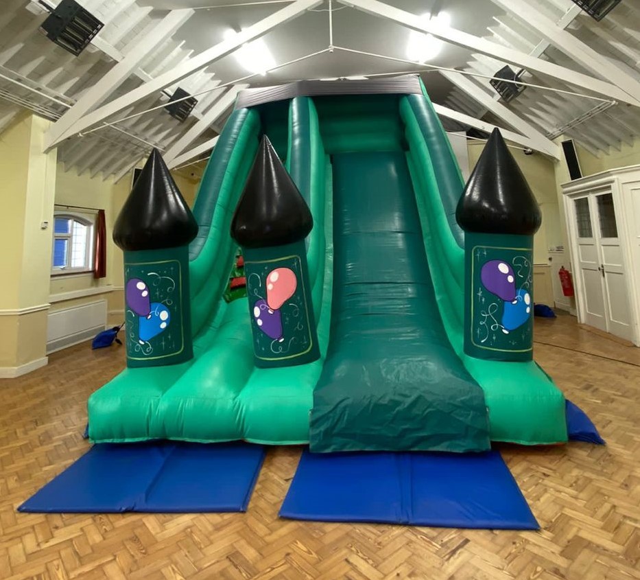Racing Green Inflatable Slide - Jolly Kids Castles
