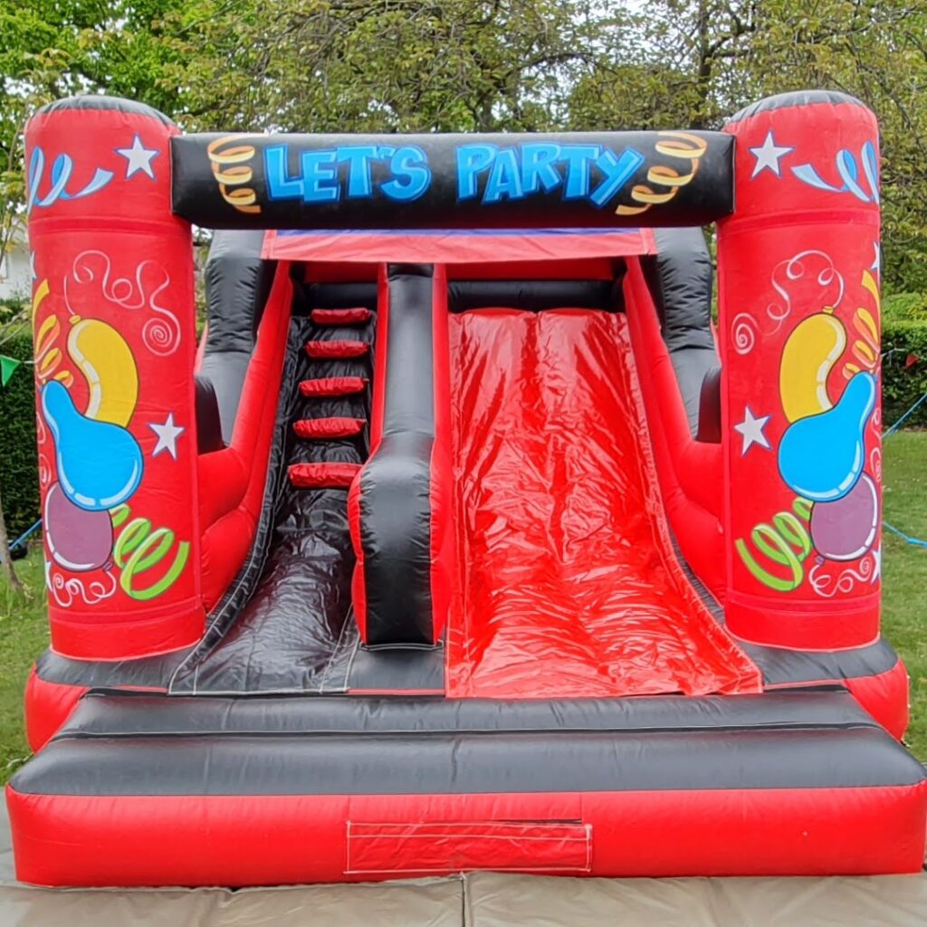 Red & Black Velcro 9ft Slide - Jolly Kids Castles