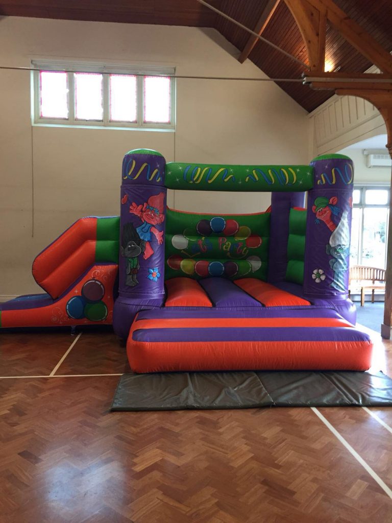 Trolls Velcro Castle With Slide - Changeable Themes - Jolly Kids Castles