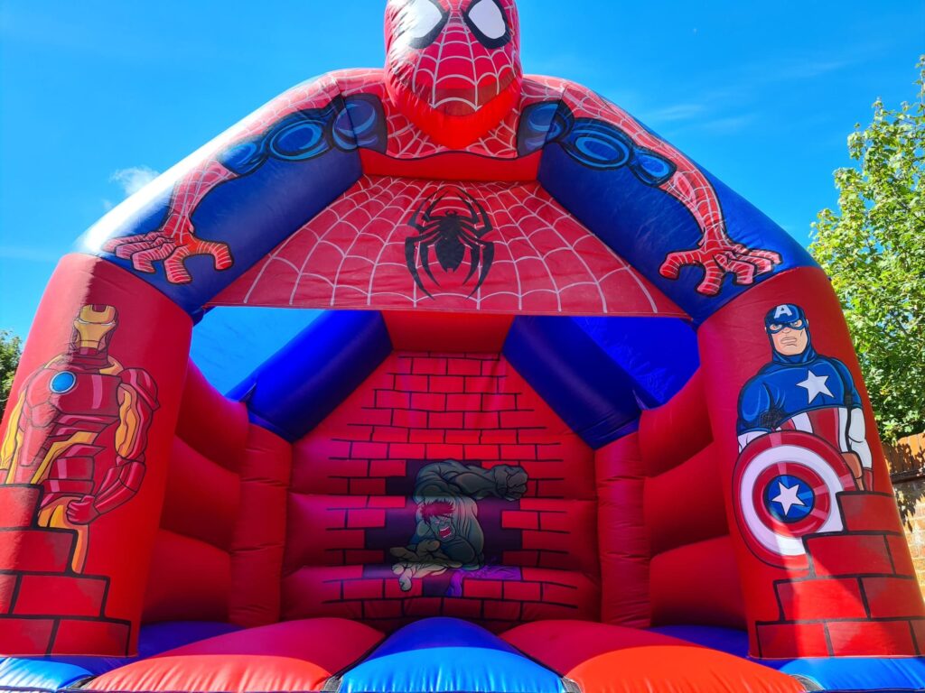 Spider-Man 3D Inflatable Head Castle - Jolly Kids Castles