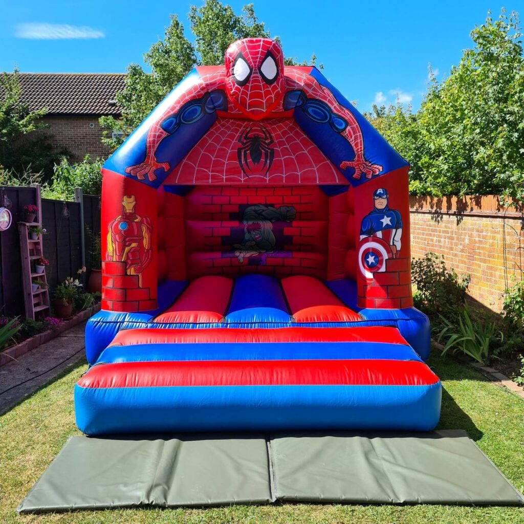 Spider-Man 3D Inflatable Head Castle - Jolly Kids Castles