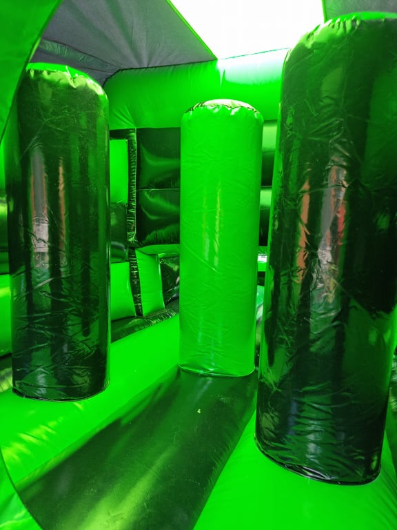 45ft Green & Black Obstacle Course - Jolly Kids Castles
