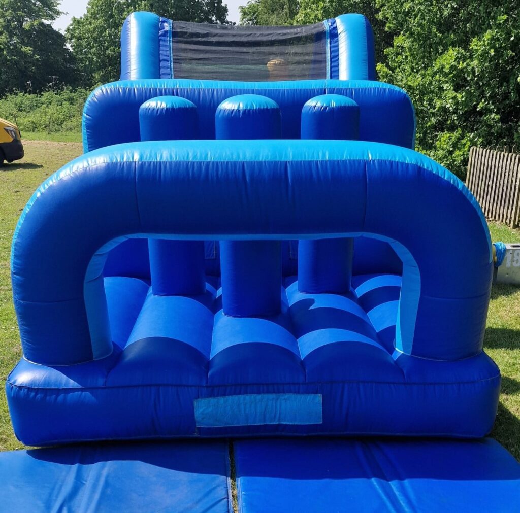 Shiny Blue 24ft Obstacle Course - Jolly Kids Castles
