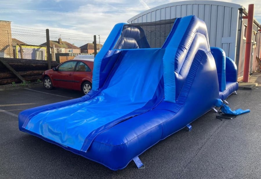 Shiny Blue 24ft Obstacle Course - Jolly Kids Castles