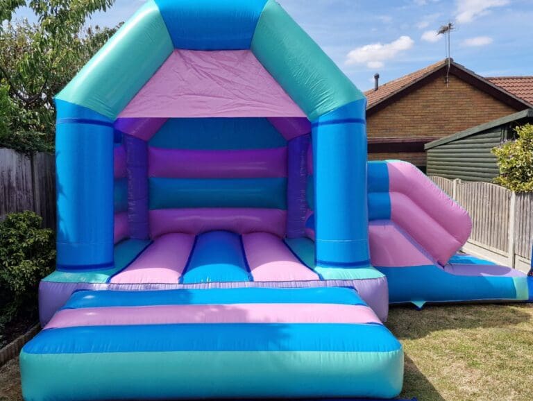 Multi Coloured Pastel Castle With Slide - Jolly Kids Castles