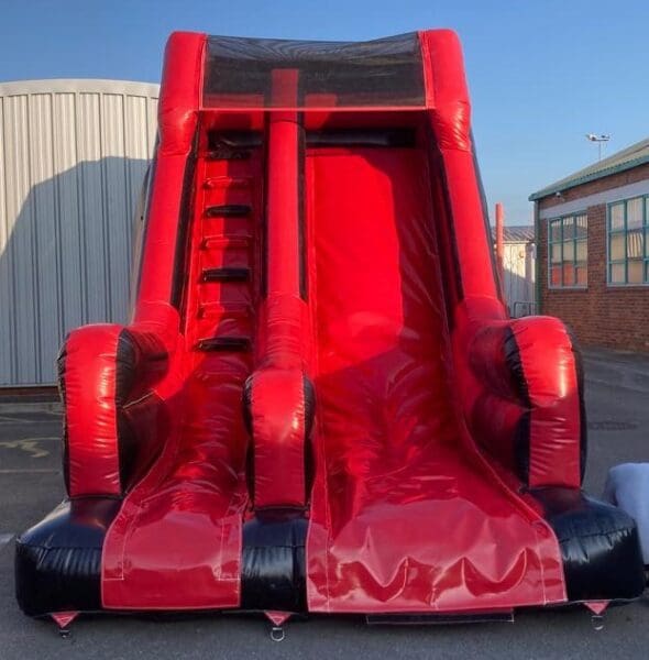 Shiny Red & Black Slide - Jolly Kids Castles