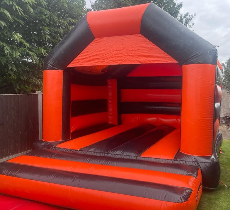 Shiny Orange & Black Adult Castle - Jolly Kids Castles