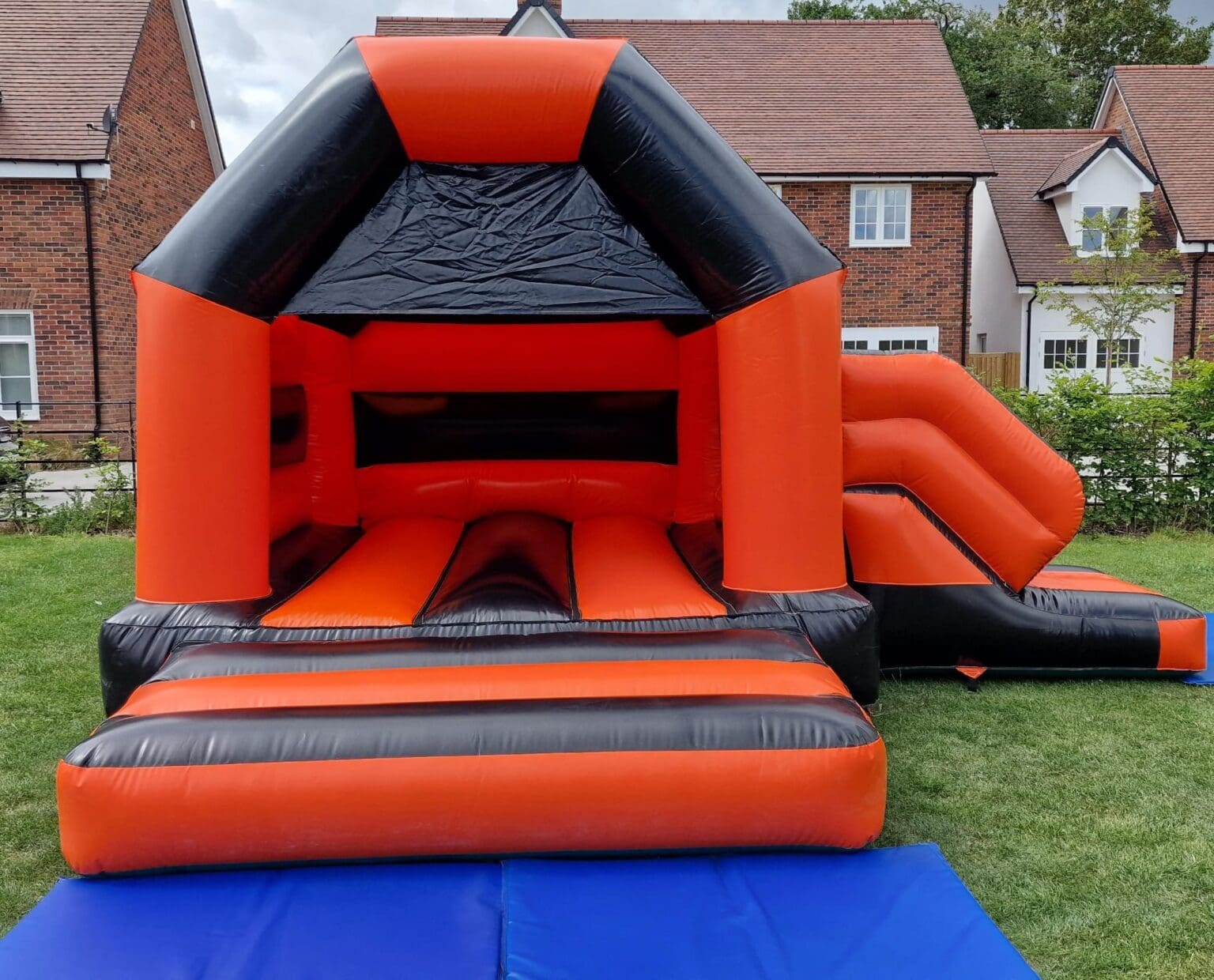 Shiny Orange & Black Castle With Slide - Jolly Kids Castles