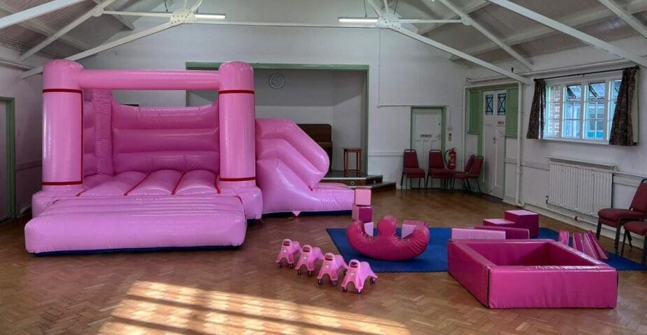All Pink Castle With Slide Soft Play Combo - Jolly Kids Castles
