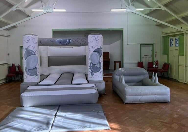 White & Silver Celebration Castle & Ball Pool - Jolly Kids Castle