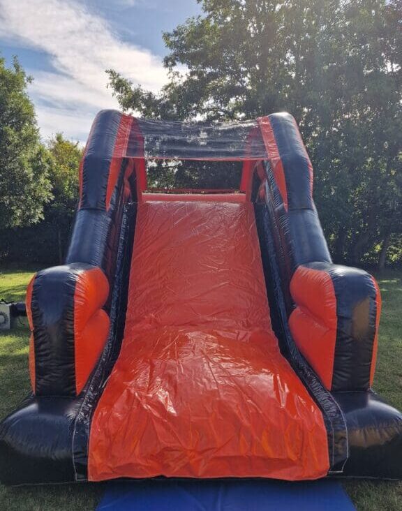45ft Orange & Black Shiny Obstacle Course - Jolly Kids Castles