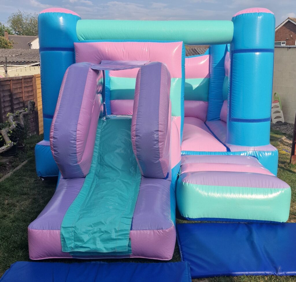 Multi-Coloured Pastel Castle With Front Slide- Jolly Kids Castles