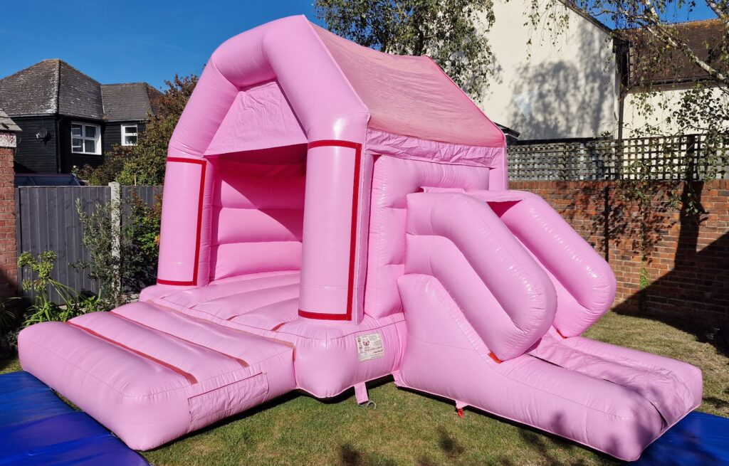 Pastel Pink Castle With Slide - Jolly Kids Castles